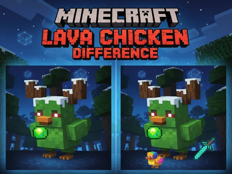 Minecraft Lava Chicken Difference 🕹️ Sgames'te çevrimiçi oynayın