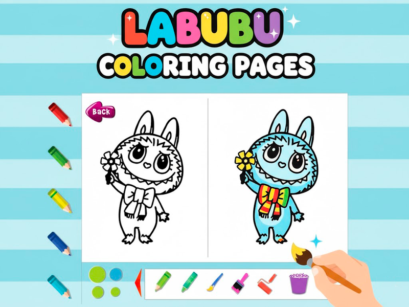 Labubu Boyama Sayfaları 🕹️ Sgames'te çevrimiçi oynayın